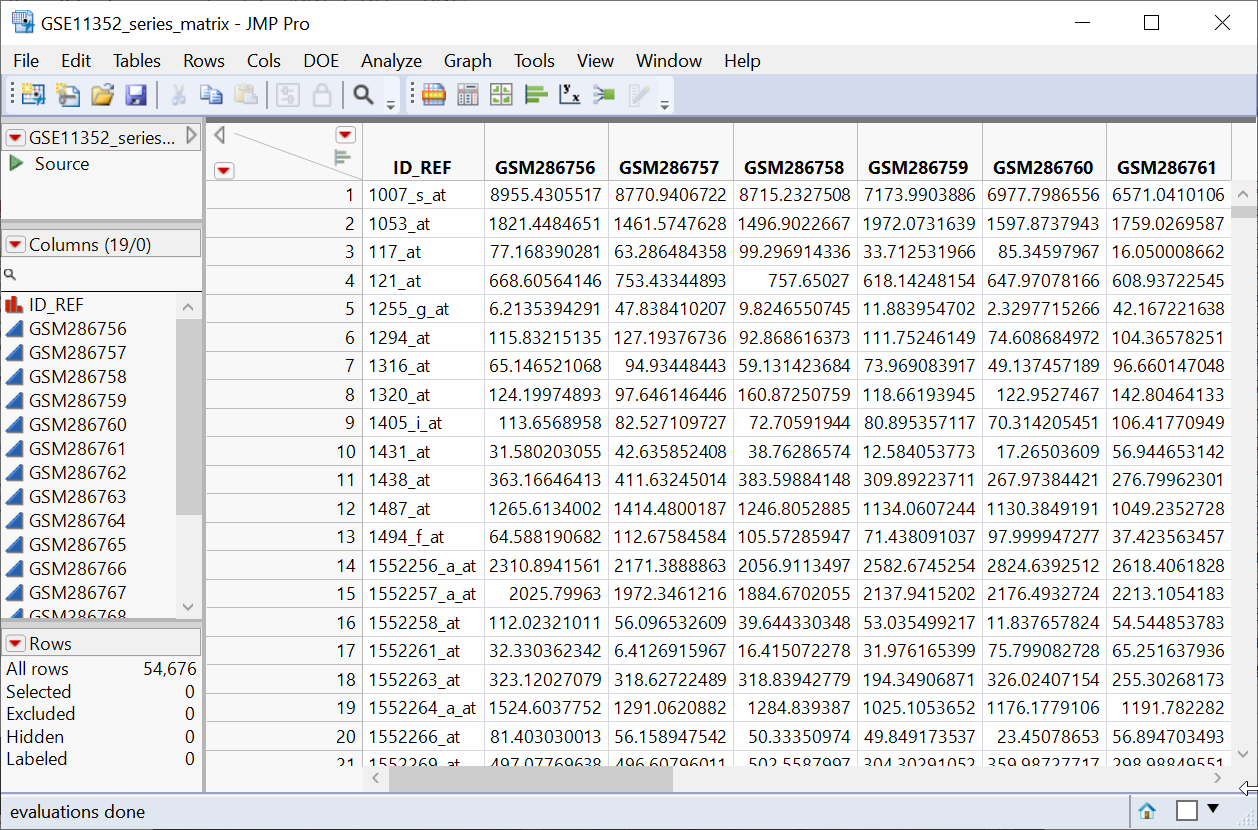 Importing Series Matrix Files