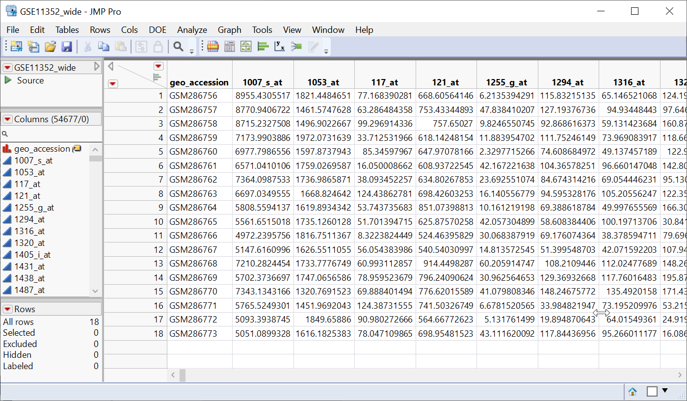 Importing Series Matrix Files
