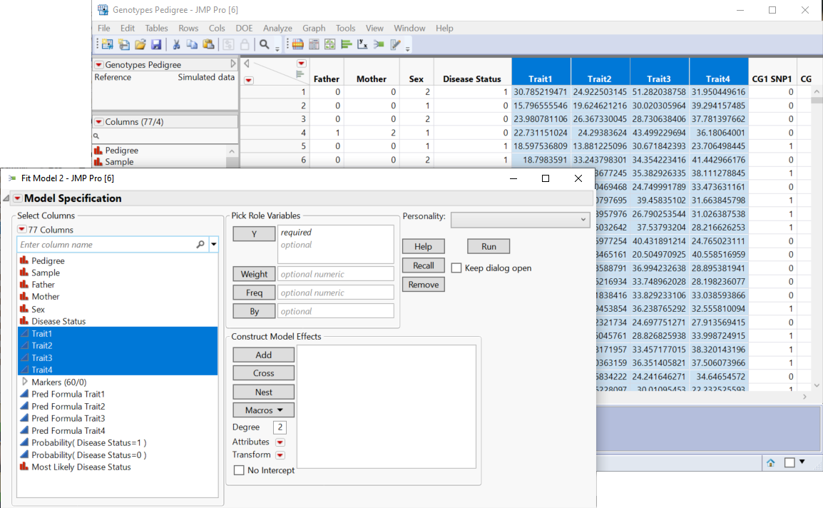 Generating Predictor Formulas for Marker Simulation