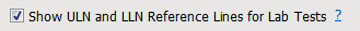 Show ULN and LLN reference lines for lab tests