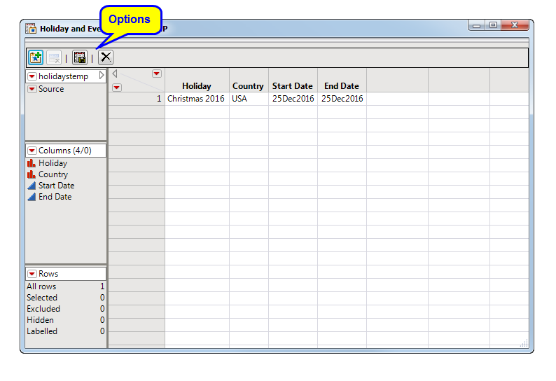 Manage Holiday and Event Data Set...