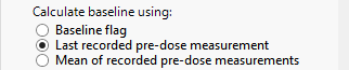 Calculate baseline using: