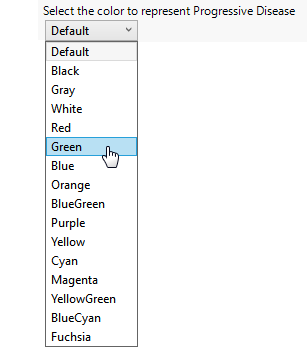 Select the color to represent Progressive Disease